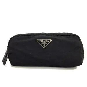 Prada | Bags | Prada Logo Plate Nylon Cosmetic Pouch Bag F3198 | Poshmark